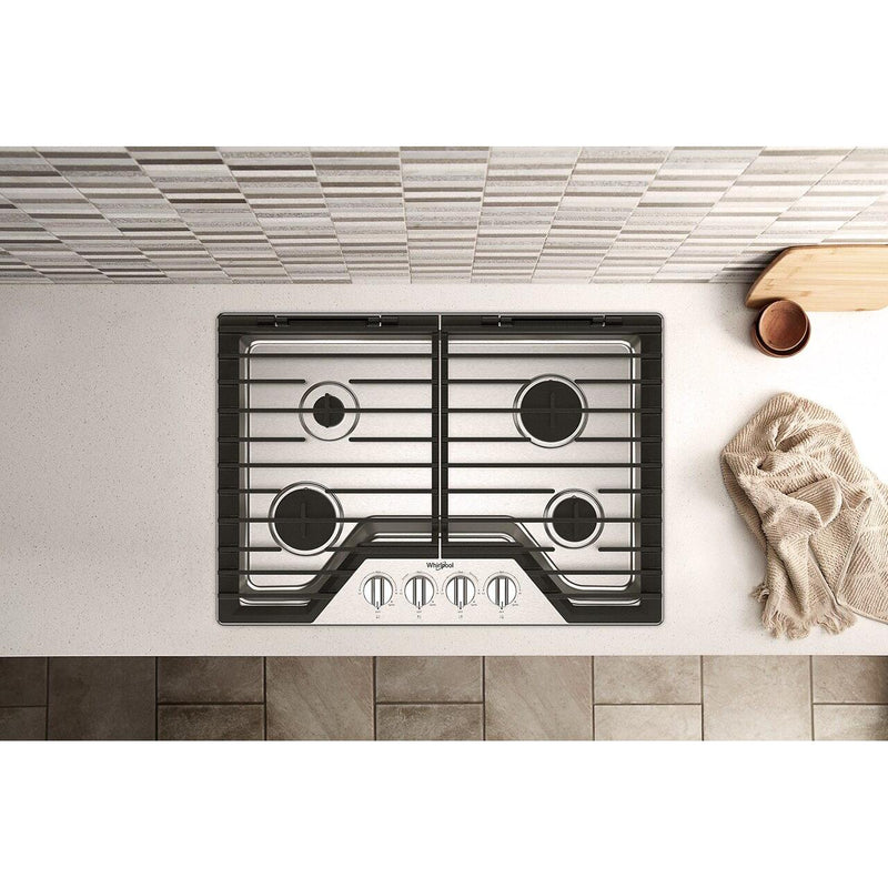 Whirlpool 30-inch Built-in Gas Cooktop with EZ-2-Lift™ Hinged Cast-Iro