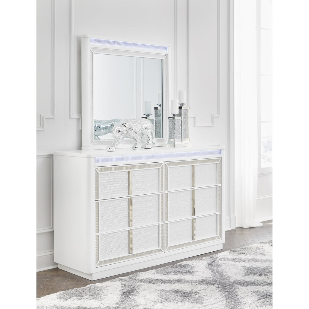 Signature Design by Ashley Chalanna 6-Drawer Dresser with Mirror B822-