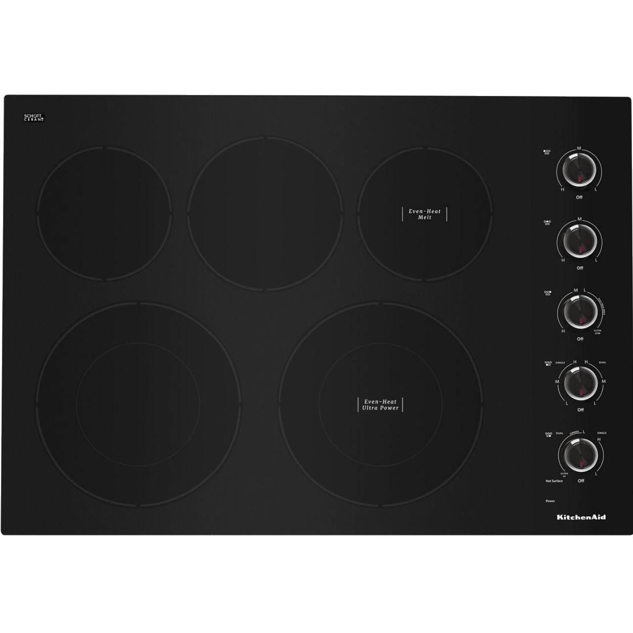 KitchenAid 30-inch Built-in Electric Cooktop with 5 Elements KCES550HB